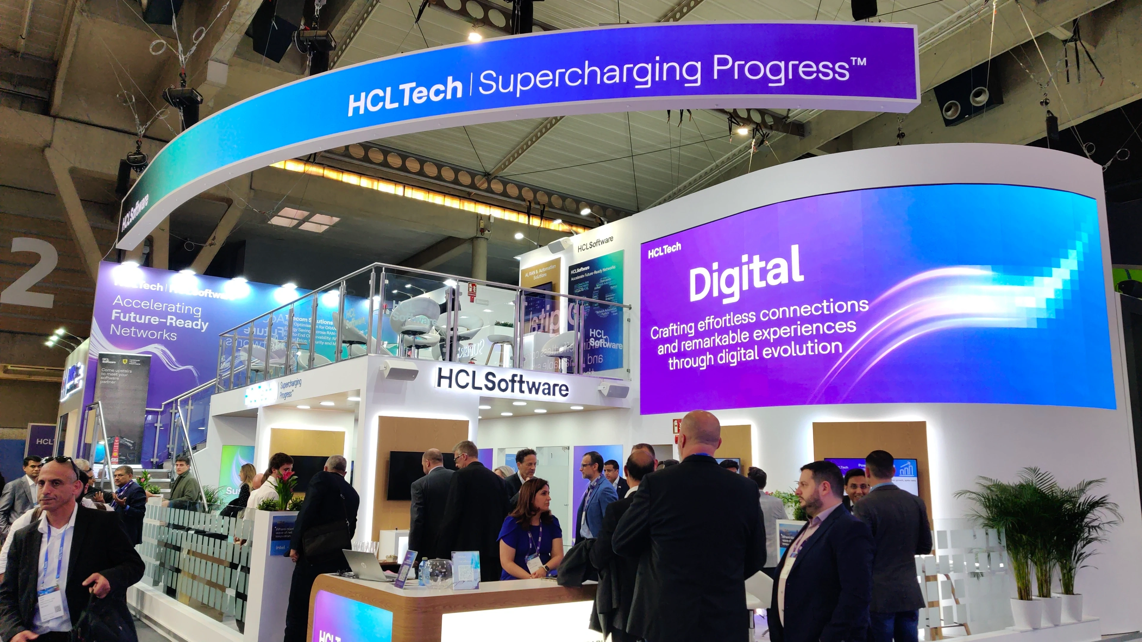 The HCLTech booth at MWC 2023